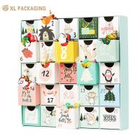 China XL Packaging Custom Luxury Boxes Custom Design Christmas Cosmetic Advent Calendar Box 24 Days Calendar Paper Packaging Chocolate Cookies Candy Gift Box for sale