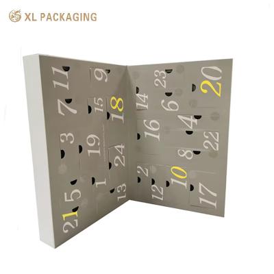 China XL Packaging Custom Gift Box Packaging Custom Luxury Christmas Makeup Count Down Box Cosmetic Advent Calendar Packaging Box Advent Calendar Gift Box With Flocked Tray for sale