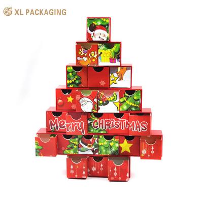 China XL Packaging Custom Luxury Boxes Luxury Custom Christmas Mystery Paper Gift Advent Calendar Box Surprised Cosmetic Mystery Boxes With Jolly Packaging for sale