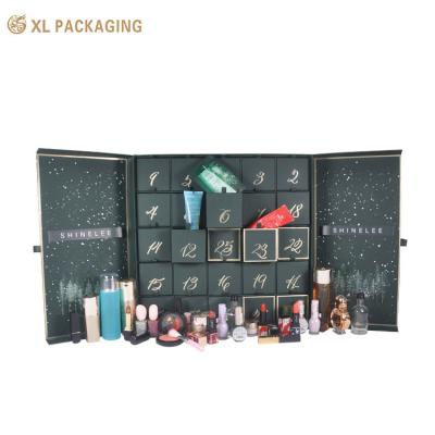 China XL Packaging Custom Gift Box Packaging Advent Calendar Box Cmyk Custom 24 25pcs New Year Full Printing For Cosmetic Skincare Beauty Gift Christmas Box Drawer for sale