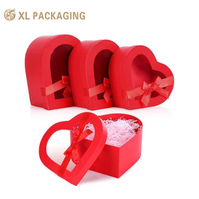 China Wholesale Luxury Heart-Shaped Flower Gift Box Custom Logo Coated Paper Die-Cut For Packing And Stickers for sale