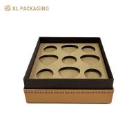China Elegent Yellow Pearlescent Chocolate Box 2-Piece Paper Box with UV Logo for sale