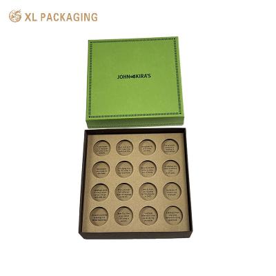 China 16pcs Eco-Friendly Kraft Paper Chocolate Box with Food Safe Certified SGS and Custom Lid & Base Design for Valentine's Day for sale
