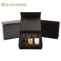 China Custom Logo Magnetic Nail Polish Gift Box Gel Nail Bottle Packaging With Velvet Tray Gold Foil Stamping Rigid Cardboard Luxury Packaging For Nail Salons DIY Kits & Branded Gifts for sale