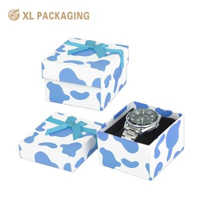 China Romantic Heart Theme Square Rigid Gift Box with Thick Grey Board and Precision Flocked Inner Tray for Watches for sale