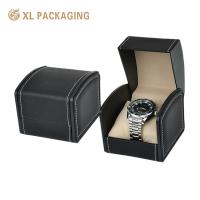 China Customized Logo Matte Black Men Woman Watch Set Packaging Box , Kraft Paper Gift Packaging With Pillow for sale