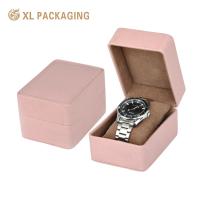 China Customized Logo Matte Black Men Woman Watch Set Packaging Box , Kraft Paper Gift Packaging With Pillow for sale