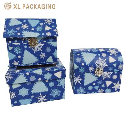 China XL Packaging Custom Packaging Box Factory Custom Design Holiday House Shape Box With Metal Lock , Rigid Paperboard Gift Paper Box for sale
