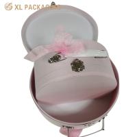 China XL Packaging Custom Packaging Box Factory Customized Recyclable Paper Perfume Biscuit Packaging Round Paper Suitcase Box Case With Metal Handle for sale