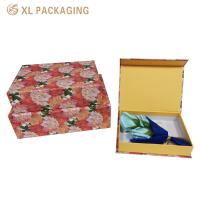 China Eco-Friendly Paperboard Magnetic Closure Gift Box with Vibrant Floral Printing and Soft Fabric-Lined Interior for sale