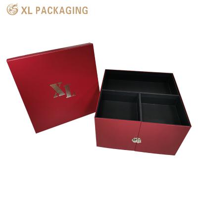 China XL Packaging Custom Packaging Box Factory Customized Logo Rotatable Food Storage Box With Metal Lock For Ornament Gift Collection Matte Capping for sale