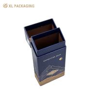 China Premium Dark Blue Diagonal Flap Opening Cardboard Box with Pantone Printing and UV Spot Finish for sale