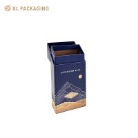China Premium Dark Blue Diagonal Flap Opening Cardboard Box with Pantone Printing and UV Spot Finish for sale