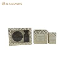 China Full Shine Gold Foil Cosmetic Carton with Large Clear Window and Matte Lamination Finish for Perfume Packaging for sale