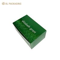 China Shiny Holographic Green Mailer Box with Colorful Sparkle | Flat Pack Cosmetic Packaging with 2-Cavity EPE Foam Insert for sale