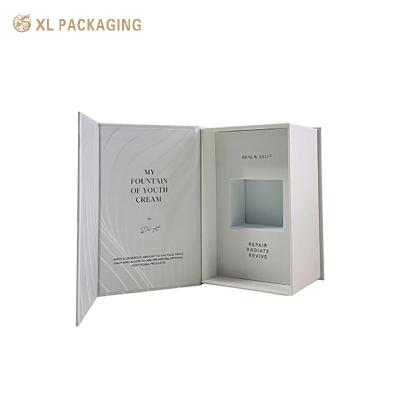 China XL Packaging Custom Printed Cosmetic Boxes Cosmetic Kraft Paper Gift Box Black Gold Foil Magnet Cosmetic Box Packaging With EVA Inserts for sale