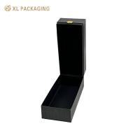 China  XL Packaging Custom Packaging Box Factory Stylish Hinge Wine Gift Box with Gold Metal Nameplate and EVA Inner Support for Black Wine Paper Packaging for sale