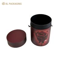 China Round Rose Flower Paper Tube Gift Box With Cotton Handle For Elegant Floral Arrangements And Gifting for sale