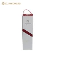 China Luxury Folding Wine Gift Box with Silver Foil Logo and Ribbon Handle for Champagne for sale