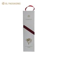 China Luxury Folding Wine Gift Box with Silver Foil Logo and Ribbon Handle for Champagne for sale