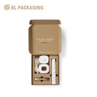 China Eco-Friendly Brown Kraft Corrugated Box Custom White Printing, Pre-Cut Insert Packaging for Electric Toothbrush Kit for sale