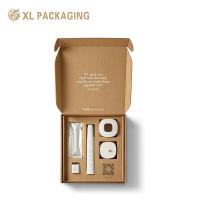 China Eco-Friendly Brown Kraft Corrugated Box Custom White Printing, Pre-Cut Insert Packaging for Electric Toothbrush Kit for sale