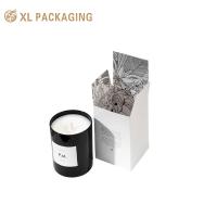 China Tuck-Bottom Candle Box Cardboard Cosmetic Gift Box Packaging Black Retail Box With Custom Logo for sale
