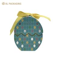 China XL Packaging Custom Packaging Box Factory Custom Easter Candy Paper Boxes Egg Shape Gift Box Packaging Lid and Base Box With Ribbon for sale