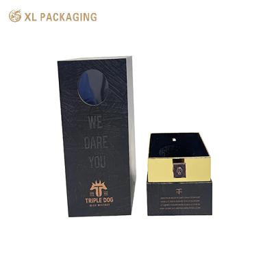 China  XL Packaging Custom Packaging Box Factory Custom Printed Gold Foil Logo Wine Gift Box Packaging With Window Lid And Base Paper Box Factory for sale