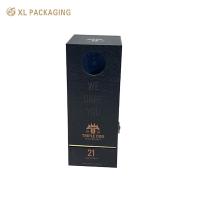 China  XL Packaging Custom Packaging Box Factory Custom Printed Gold Foil Logo Wine Gift Box Packaging With Window Lid And Base Paper Box Factory for sale