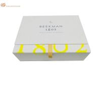 China Custom Logo Metallic Button Closure Gift Paper Box Double Door Skin Care Paper Box With Embossed Logo for sale