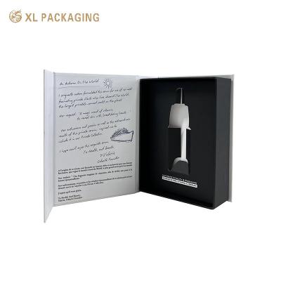 China Luxury Soft Touch Magnetic Cosmetic Packaging Box, Rigid Skincare Gift Box with 350gsm Black Card Insert for sale