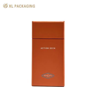 China Custom Slant Edge Rigid Gift Box 2mm Grey Board 157gsm Art Paper Orange Paper Packaging Box for sale