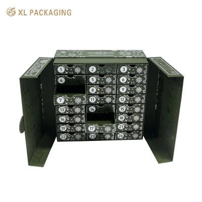 China XL Packaging Custom Gift Box Packaging Create Your Packaging Tea Bags Advent Calendar Box Ramanda Double Door Christmas Advent Calendar Paper Box 24 Days For Tea for sale