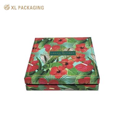 China Premium 3-Piece Rigid Chocolate Box with 9-Slot Divider and Dark Green Inner Case for sale