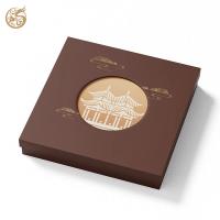 China Luxury Moon Cake Paper Box Brown Tea Gift Box Lid And Base Biscuit Candy Paper Gift Box Packaging With Paper Insert for sale