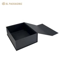 China XL Packaging Custom Packaging Box Factory Custom Black Paper Box Packaging White Logo Magnetic Gift Box Emboss Magnetic Paper Boxes For Gift Packing for sale