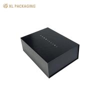 China XL Packaging Custom Packaging Box Factory Custom Black Paper Box Packaging White Logo Magnetic Gift Box Emboss Magnetic Paper Boxes For Gift Packing for sale