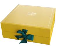 China XL Packaging Custom Packaging Box Factory Soft Touch Yellow Cardboard Ribbon Magnetic Closure Rigid Box Folding Clothing Box Collection Box for sale