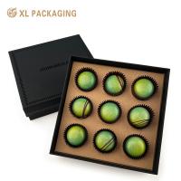 China Custom Soft Touch Rigid 9pcs Eco-friendly Chocolate Gift Box with Ribbon for Holiday Packaging for sale