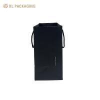 China XL Packaging Customized Packaging Black Bag With Own Logo Shopping Paper Gift Bags Business For Shoes And Clothing for sale