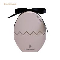 China Luxury Pink Egg‑Shaped Chocolate Paper Gift Boxes with Ribbon | Easter Fancy Packaging for sale