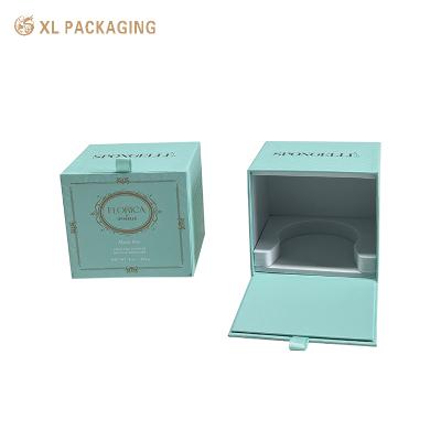 China Luxury Gold Foil Debossed Candle Gift Box with Front-Open Design and Protective EVA Insert for sale