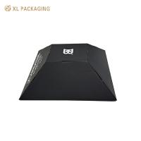 China Trapezoid Style Foldable Hat Box | Black Corrugated Cardboard Baseball Cap Packaging | Flat Shipment & Easy Assembly for sale