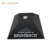 China Trapezoid Style Foldable Hat Box | Black Corrugated Cardboard Baseball Cap Packaging | Flat Shipment & Easy Assembly for sale