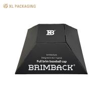 China Trapezoid Style Foldable Hat Box | Black Corrugated Cardboard Baseball Cap Packaging | Flat Shipment & Easy Assembly for sale