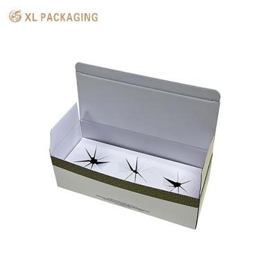 China Custom Printed All-in-One Foldable Skincare Mailer Box Flat Shipment Corrugated Packaging Box Matte Lamination Hot Stamping Gold Logo for sale