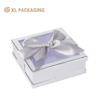 China Luxury Square Lid & Base Window Gift Box with Bowknot for Jewelry Accessary Packaging for sale