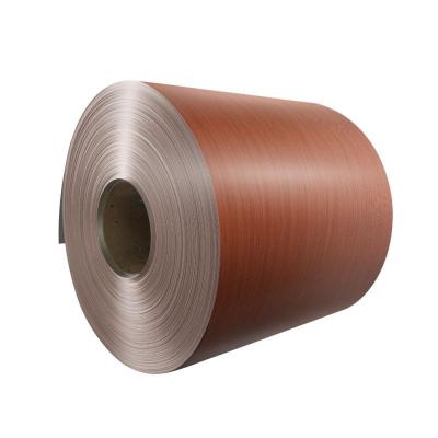 China Eco Friendly Wooden Surface Coated Aluminium Coil Wooden Aluminum Coil for sale