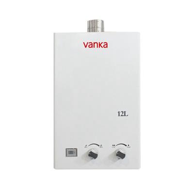China Household Forced Exhaust Gas Water Heater 8L-12L with 16kW-24kW Heat Load and LCD Display for Instant Hot Water for sale